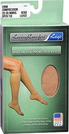 Amazon.com: Loving Comfort Knee-High Compression Hose - Beige - Large ...