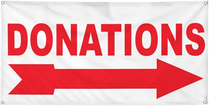 Amazon.com : Vinyl Banner Multiple Sizes Donations Arrow Right Business ...