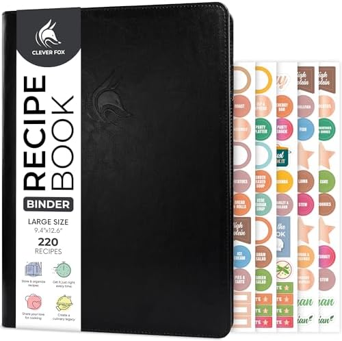 Amazon.com: Clever Fox Recipe Book Binder with Tabs – Ring Notebook ...