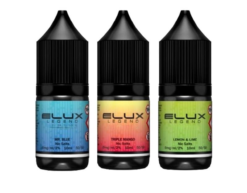 Elux Legends Vape E-Liquid No Nicotine Free - Salt 2%. 10ml (Single ...