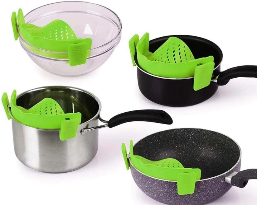 Amazon.com: ENDEGOO Black Silicone Pot Strainer and Pasta Strainer ...