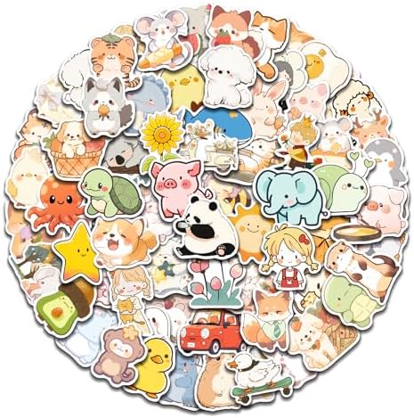 Amazon.com: AOWDIAO 100 Pcs Cute Animal Stickers for Kids Vinyl Water ...