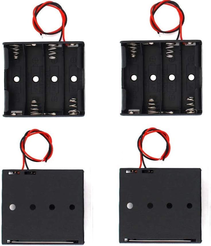 Amazon.com: 4PCS 4 x 1.5V AAA Battery Spring Clip Plastic Storage Box 4 ...