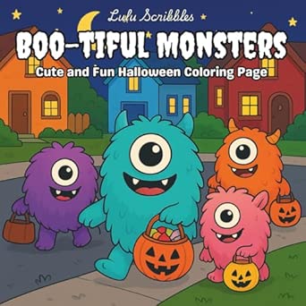 Boo-tiful Monsters: Coloring Book for Adults and Kids Featuring Lovely ...