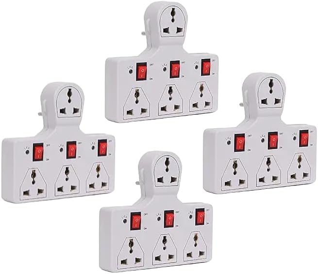 Buy OE 4 Universal Socket 3 Pin Multi Plug Point Universal Sockets ...