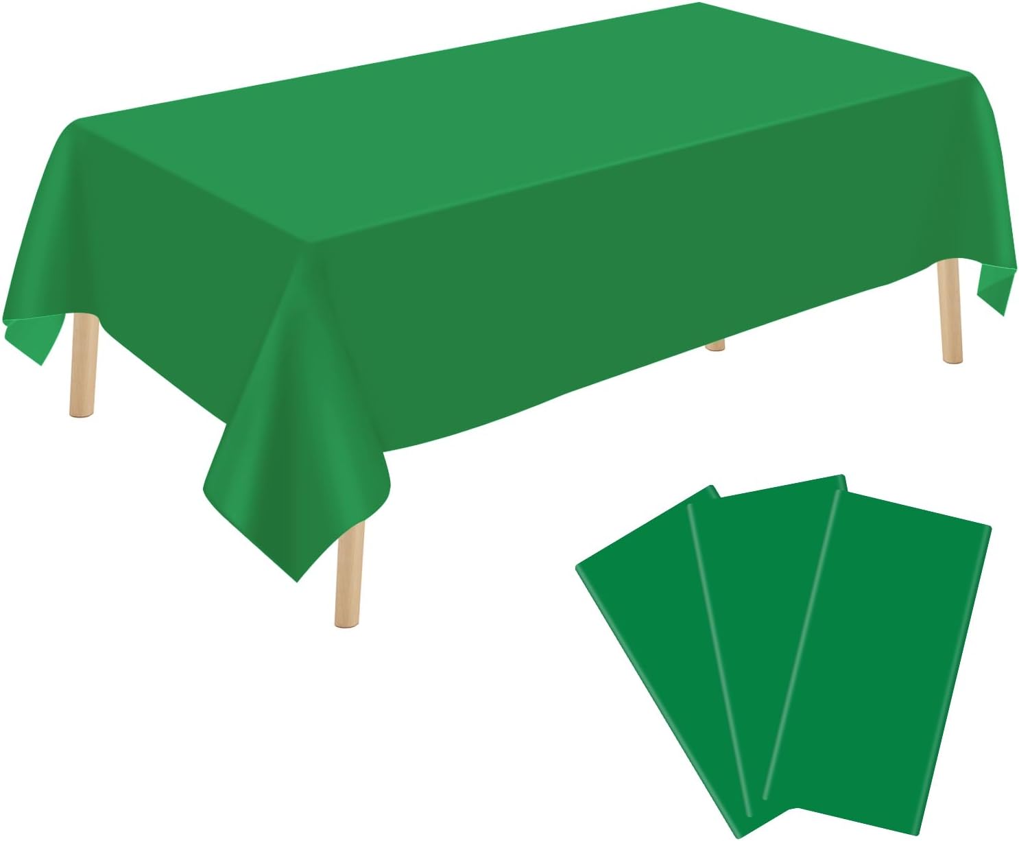 Amazon.com: YSYJ 3 Pack Green Plastic Tablecloth Disposable Rectangular ...