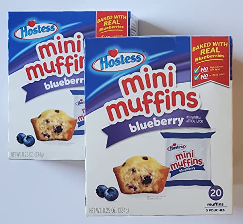 Hostess Blueberry Mini Muffins | 2 Box Bundle | total 40 Muffins by D&T ...