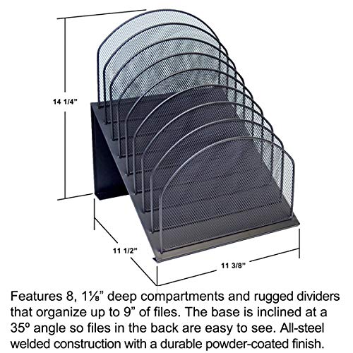 Ultimate Office 8 Section High Capacity Black Wire Mesh Inclined ...