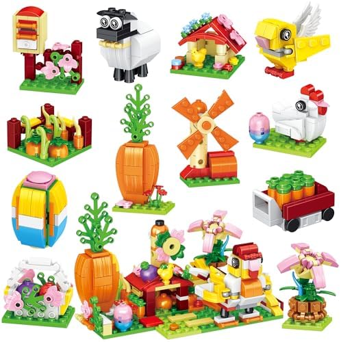 Sawaruita Easter Egg and Bunny’s Carrot House Building Brick Kit ...