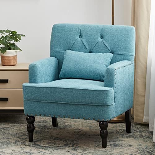 Amazon.com: HUIMO Tufted Club Chair Set of 2 with Lumbar Pillow,Accent ...