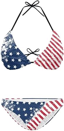 Amazon.com: Jeiento Women Two Piece Bikini High Cut Swimsuit Triangle ...