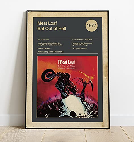 Meat Loaf Album Cover Print, Album cover Wall Art, Bat out of Hell ...