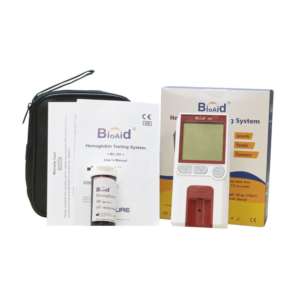 Amazon.com: Bioaid Hemoglobin Test Meter with 25pcs strips : Industrial ...