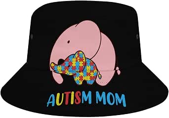 Autism Awareness Autism Mom Elephant Bucket Hat Beach Fisherman Hats ...