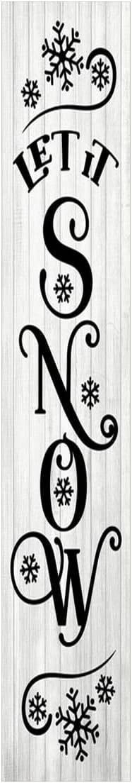 Amazon.com : 48" H Wooden Let It Snow Porch Sign Vertical Porch Décor ...