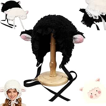 Amazon.com: Lamb Fleece Bonnet, Soft Lamb Bonnet with Sheep Ears Hat ...