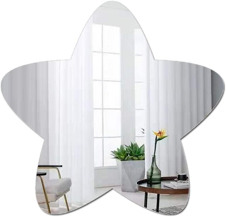 Amazon.com: 40cm Large Wall Mirror Acrylic Plexiglass Bathroom Star ...