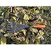 Meccion Mini Garden Rake 16 Inch 9 Root Steel Hand Fan Leaf Rake with ...