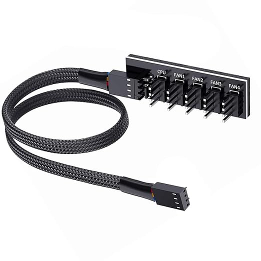 Amazon.com: SANTACIN 2 Pack PWM Fan Hub Splitter 1 to 5 Splitter 5 Way ...