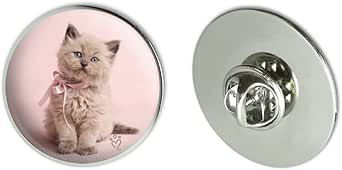 Amazon.com: Miradoll Ragdoll Cat Kitten Pink Ribbon Bow Metal 1.1" Tie ...