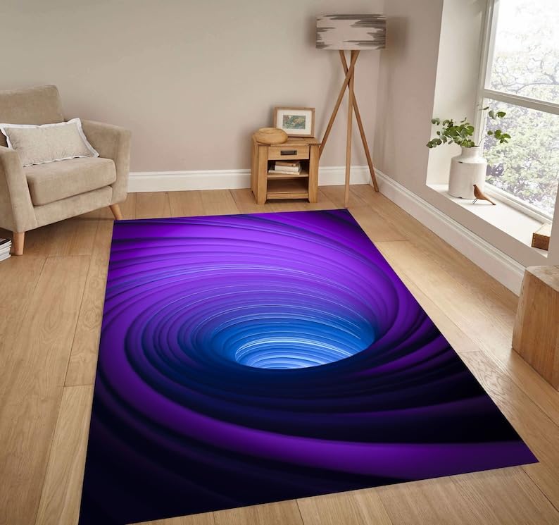 Amazon.com: SATIGI Custom Optical Illusion Rug Purle Vortex 2 Rug ...