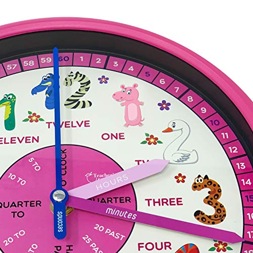 Snapklik.com : Educational Wall Clock - Silent Movement Time Teaching ...