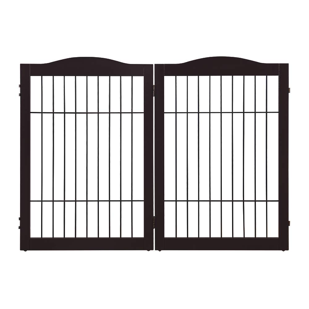 Extra Wide Pet Gate, 6 Panels Freestanding Dog Gate with Walk Through ...
