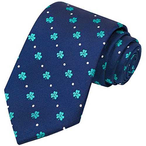 Snapklik.com : St Patricks Day Ties For Men Lucky Clover Tie Mens Blue ...