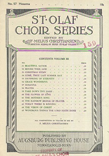 Hosanna (S.A.A.T.B.): F. Melius Christiansen, Reginald Heber: Amazon ...