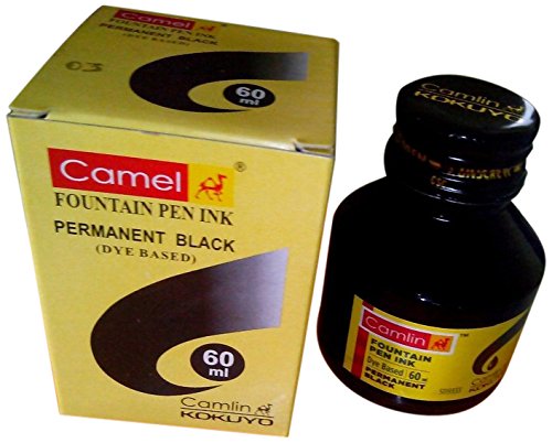 Camlin Kokuyo Fountain Pen Ink, 60ml, Black, Pack of 20 : Amazon.in ...