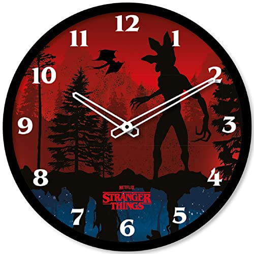 Stranger Things Large Wall Clock (Upside Down Design) 25cm Diameter ...