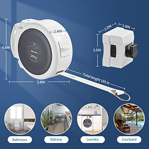 Snapklik.com : Retractable Clothesline, Wall Mounted Clothing Line ...