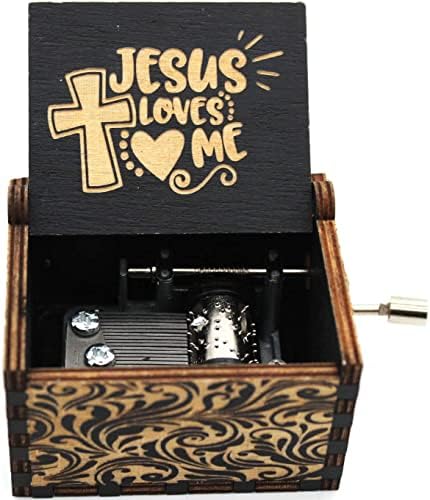 Amazon.com: HEZNZXQ Wooden Music Box, Jesus Love Me Music Boxes, Gift ...