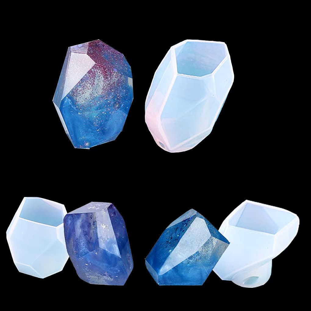 Amazon.com: FineInno 3 Pcs Gem Stone Resin Molds Multi-Faceted Silicone ...