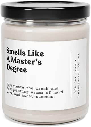 Amazon.com: Smells Like A Masters Degree Candle, Minimal Graduation ...