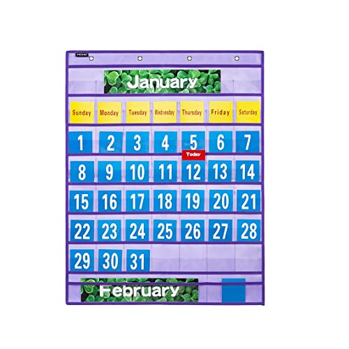 Snapklik.com : ANZORG Monthly Calendar Pocket Chart School Calendar Kit ...