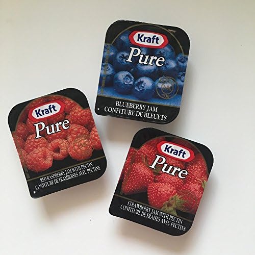 Kraft's trio of fruit preserves: strawberry, blueberry, raspberry