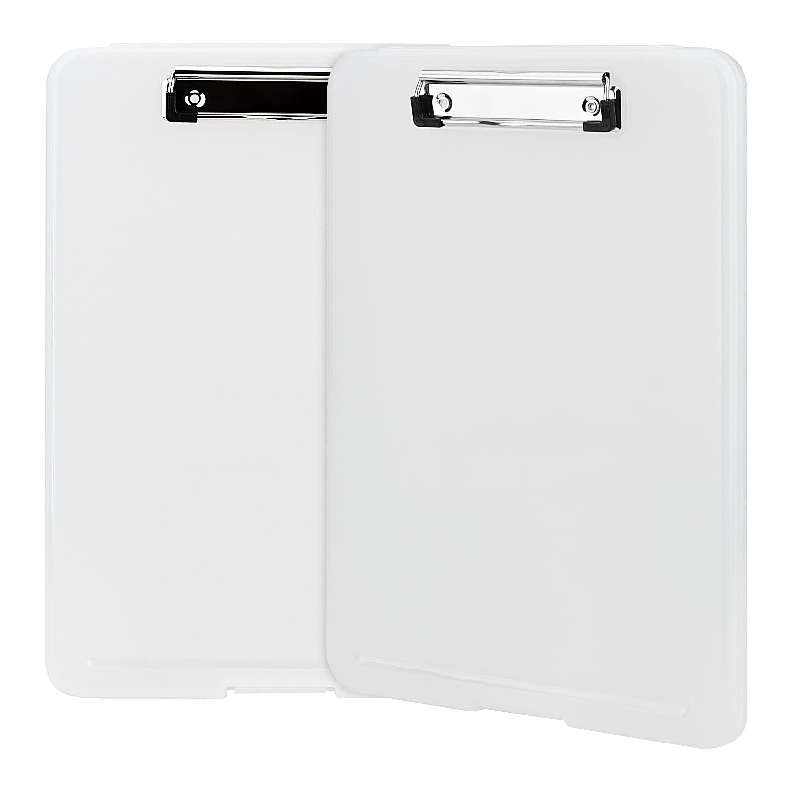 ZEONHAK 2 Pack A4 Plastic Clipboard Storage Boxs, Clear Clipboard Paper ...
