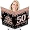 Amazon.com : Kuxriox Large 50th Birthday Card With Envelope, Extra Big Guest Book Rose Gold ...