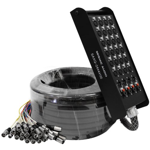 Seismic Audio - SAXQ-24x4x100-24 Channel 100' XLR Snake Cable with XLR ...