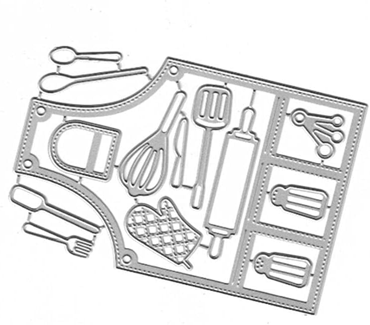 Amazon.com : Silver Kitchen Apron Metal Cutting Dies Cooking Cutting ...