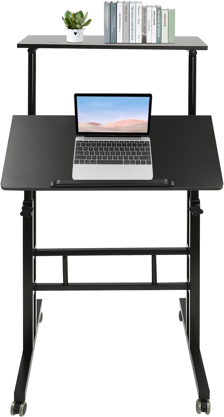 Amazon.com: SAHUANIYE Mobile Standing Desk, Adjustable Laptop Desk ...
