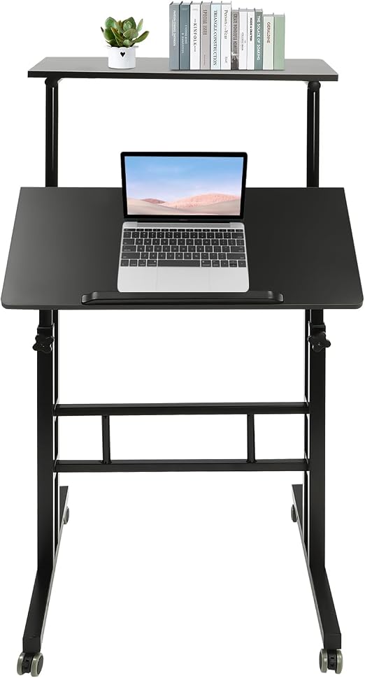 Amazon.com: SAHUANIYE Mobile Standing Desk, Adjustable Laptop Desk ...