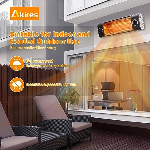 AKIRES Outdoor Electric Patio Heater,1500W Hanging Infrared Heater ...