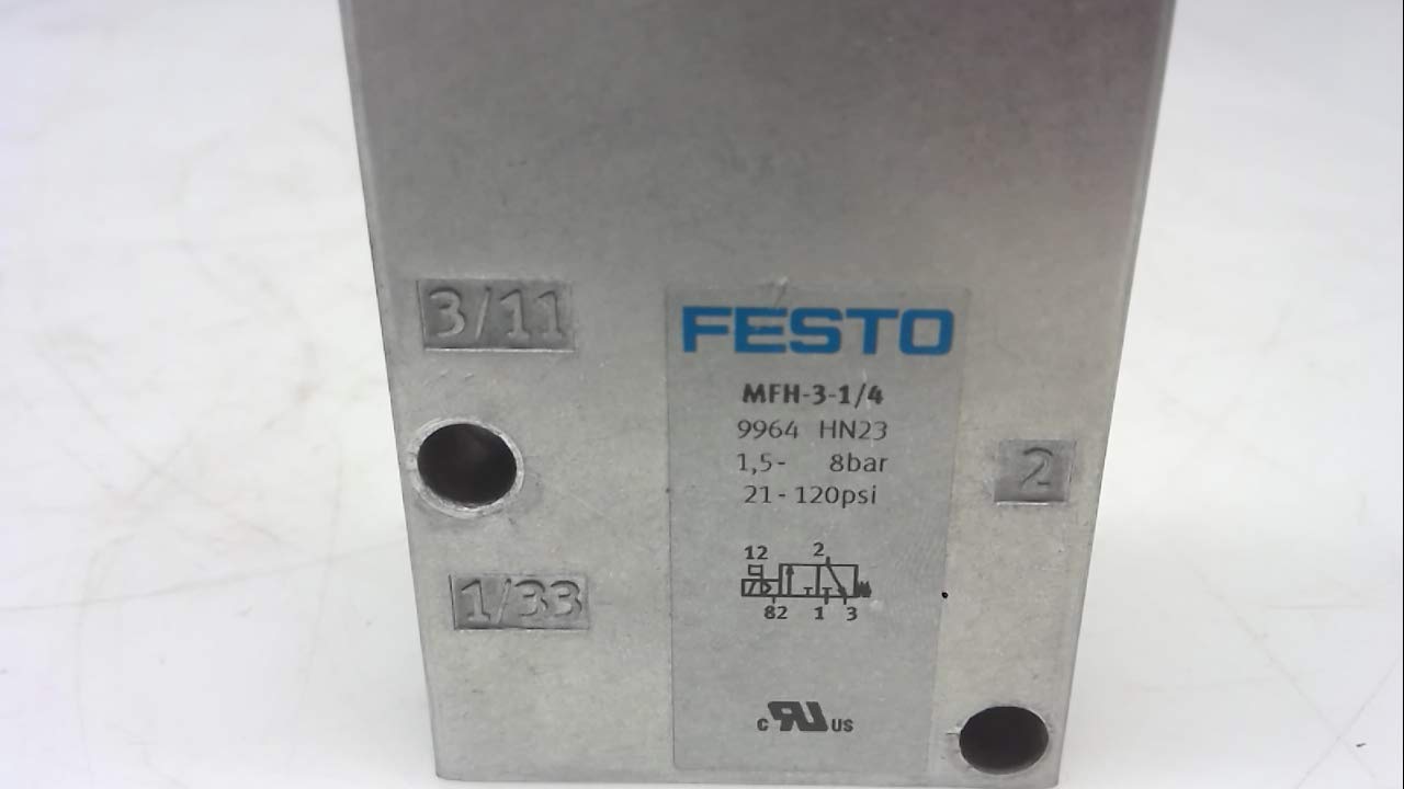 FESTO MFH-3-1/4 Electrical Actuation, 800 L/MIN Standard Nominal Flow ...
