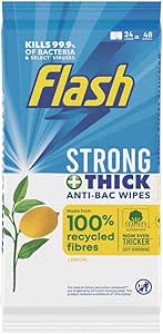 Flash Strong and Thick Anti-Bacterial Wipes, Pack of 24 : Amazon.co.uk ...