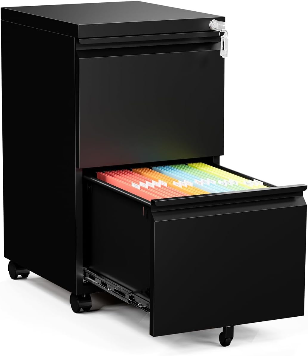 Amazon.com: ZAOUS 2 Drawer File Cabinet, Small Mobile File Cabinet with ...