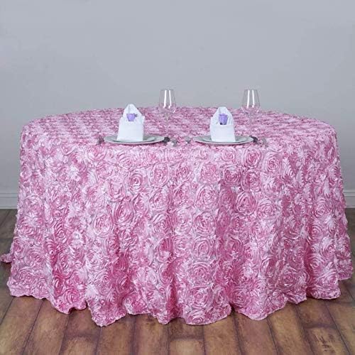 Amazon.com: Tableclothsfactory Rosette/Rose Pattern Round Tablecloths 120" - White: Home & Kitchen