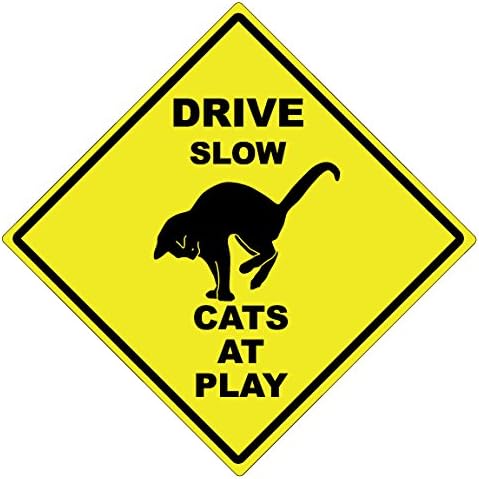 Amazon.com: Dark Spark Decals Drive Slow Cats at Play - 11" Diamond ...