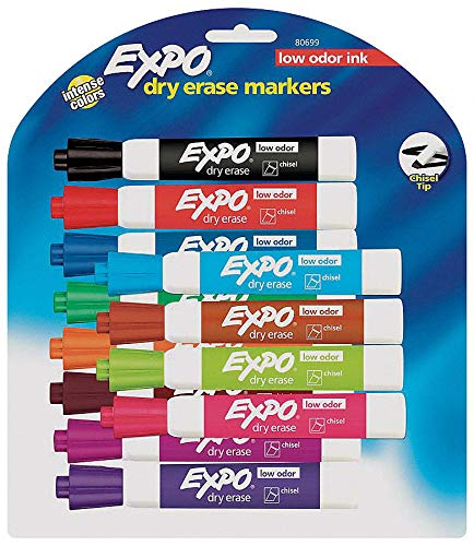 Amazon.com: Expo Chisel-Tip Dry Erase Marker Set, Black, Blue, Green ...